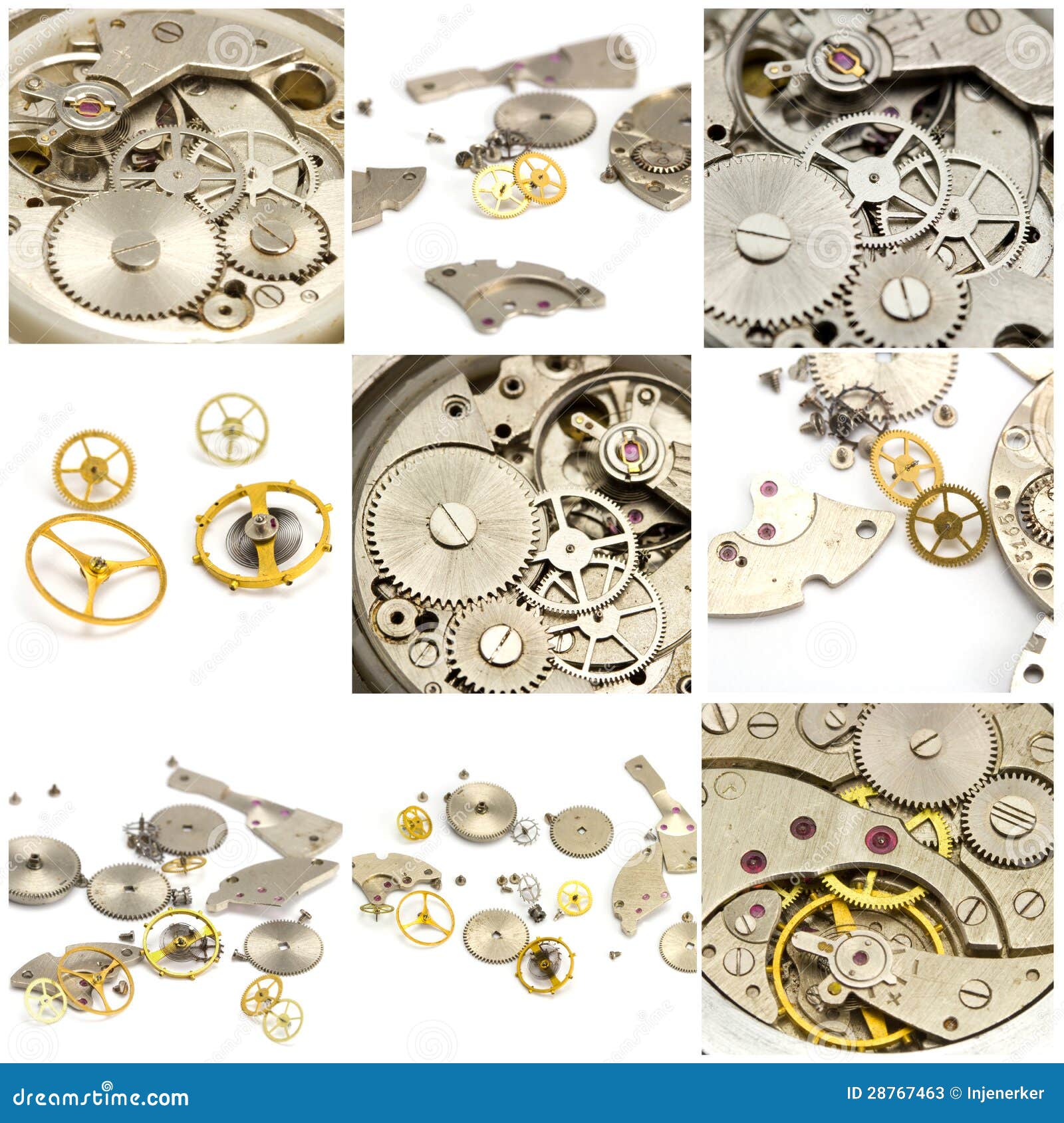 Collage. Watch and Clock Mechanism Stock Image - Image of collage ...