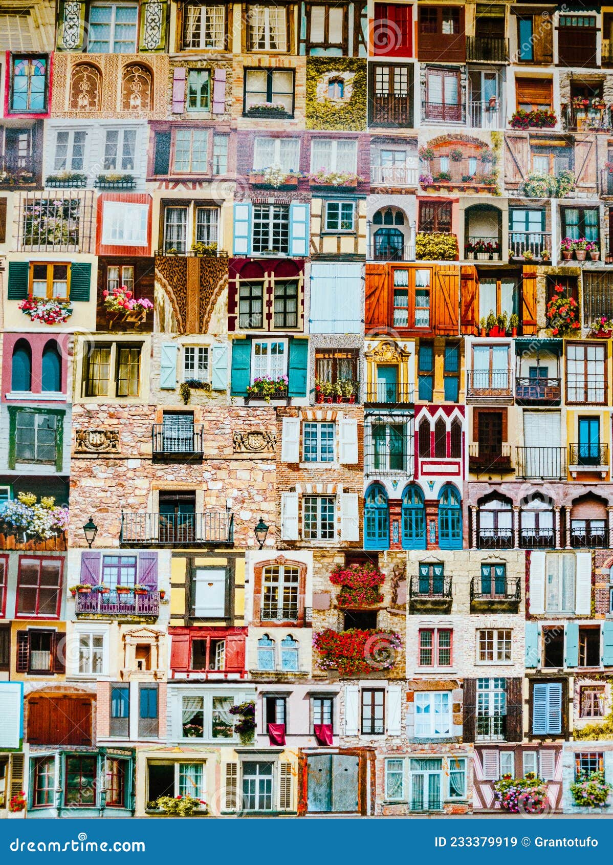 Collage of Windows stock image. Image of detail, house - 233379919