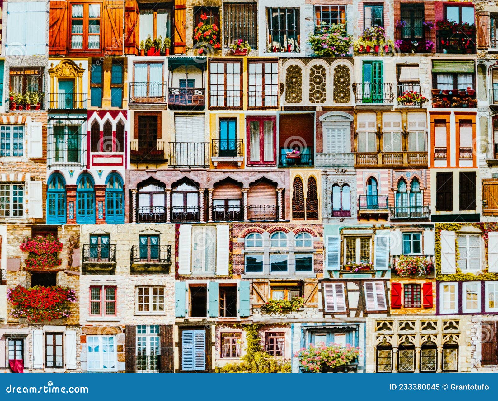 Collage of Windows stock image. Image of composition - 233380045