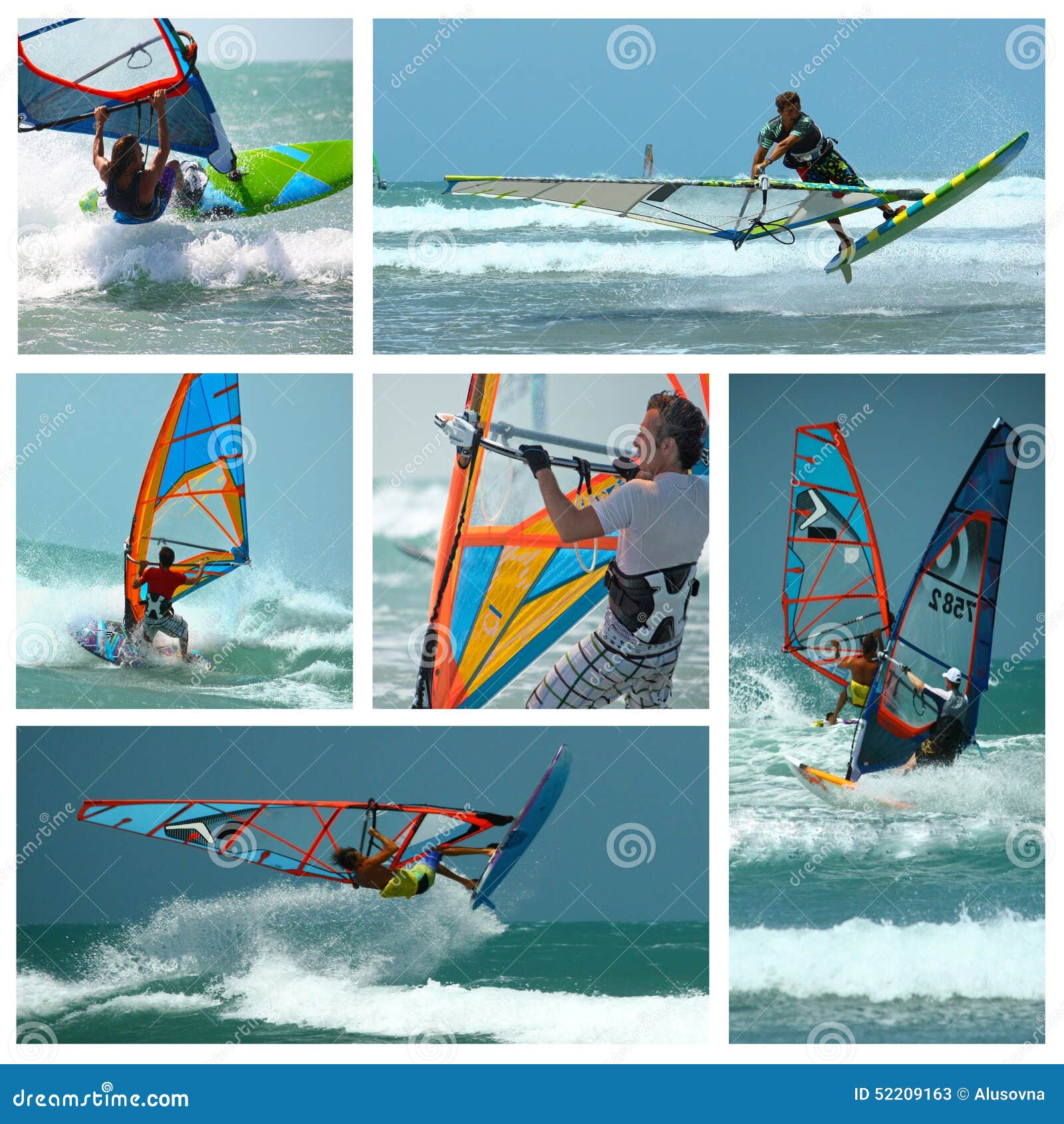 Collage windsurf stock image. Image of dahab, competition - 52209163