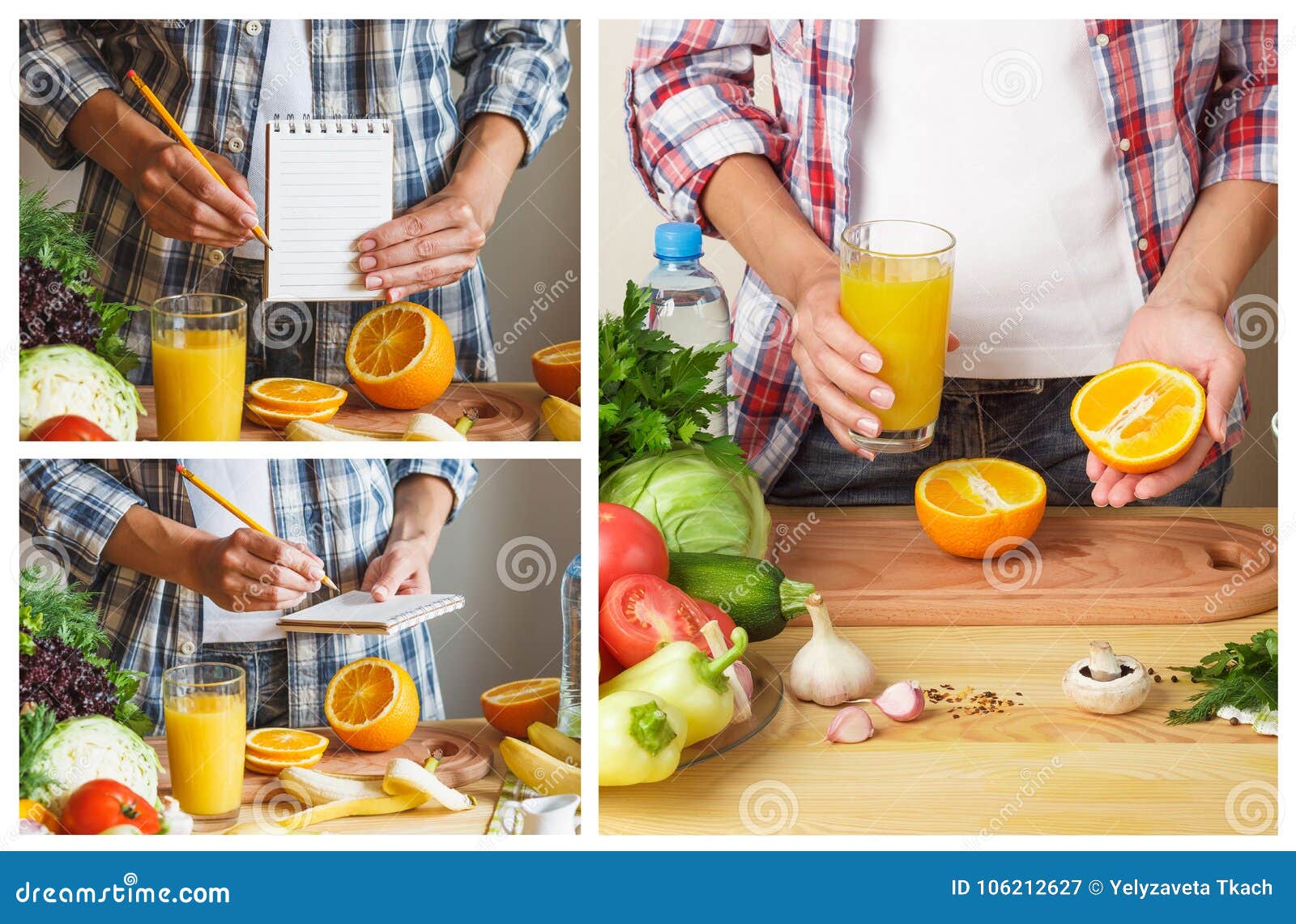 Collage: Woman Cook at the Kitchen Stock Image - Image of kitchen ...