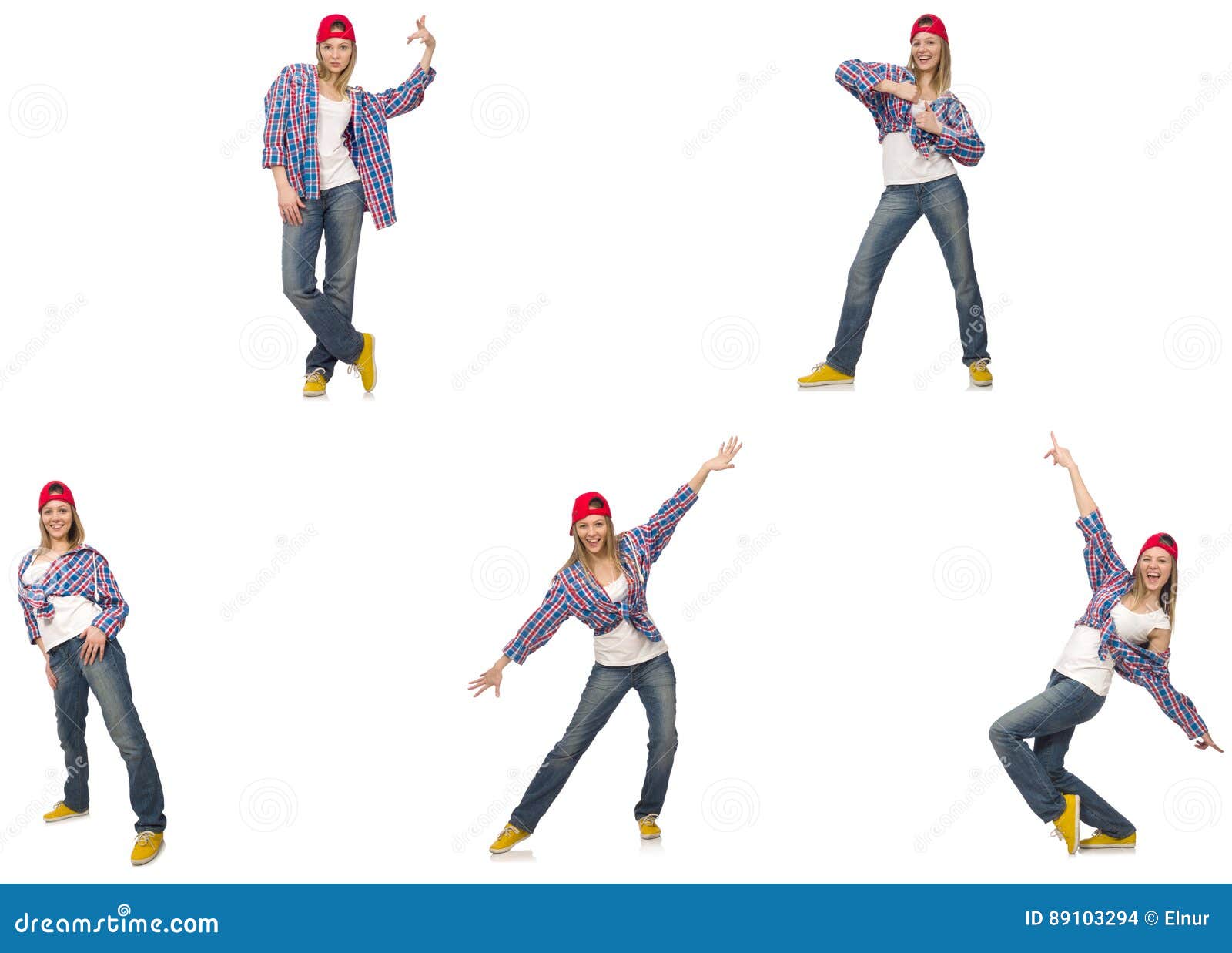 The Collage of Woman Dancing Isolated on White Stock Photo - Image of ...