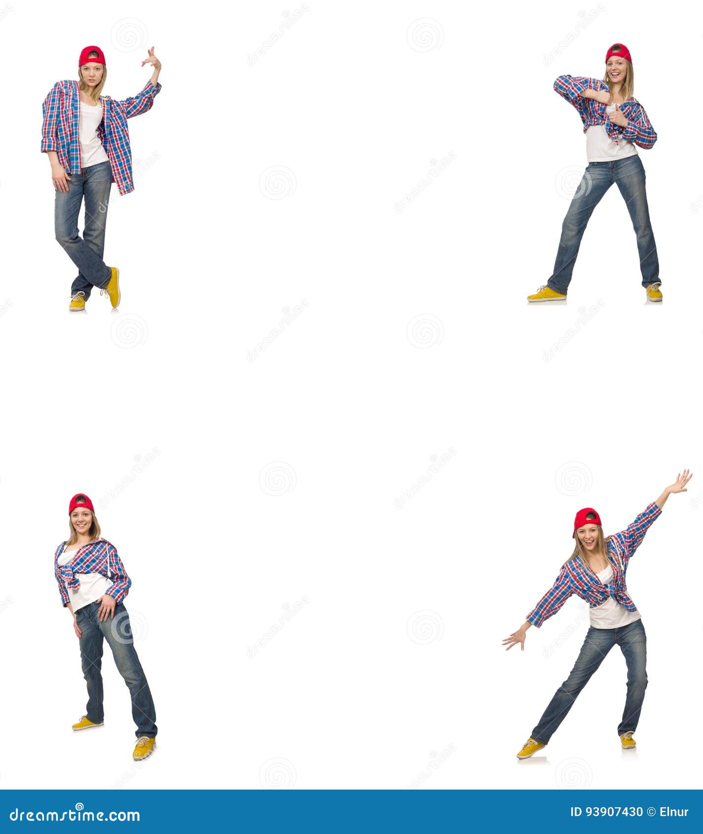 The Collage of Woman Dancing Isolated on White Stock Photo - Image of ...