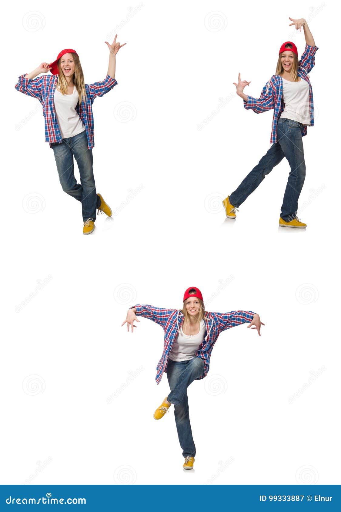 The Collage of Woman Dancing Isolated on White Stock Image - Image of ...