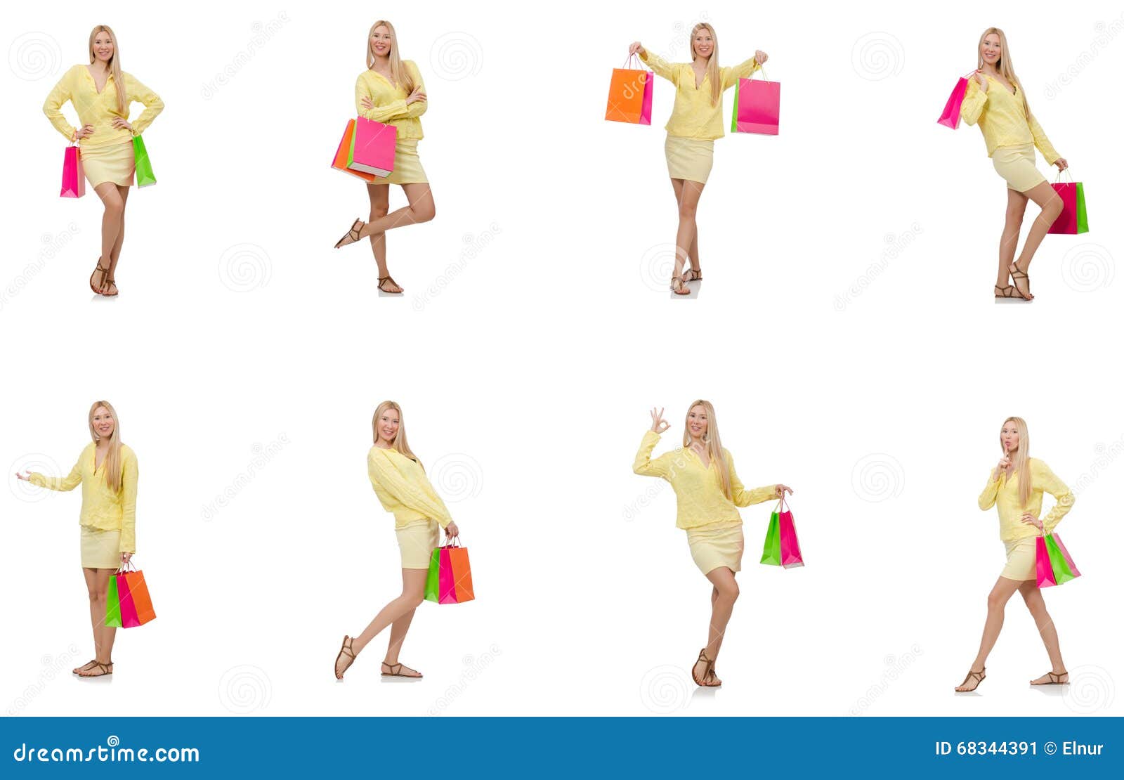 The Collage of Woman with Shopping Bags Stock Image - Image of purchase ...