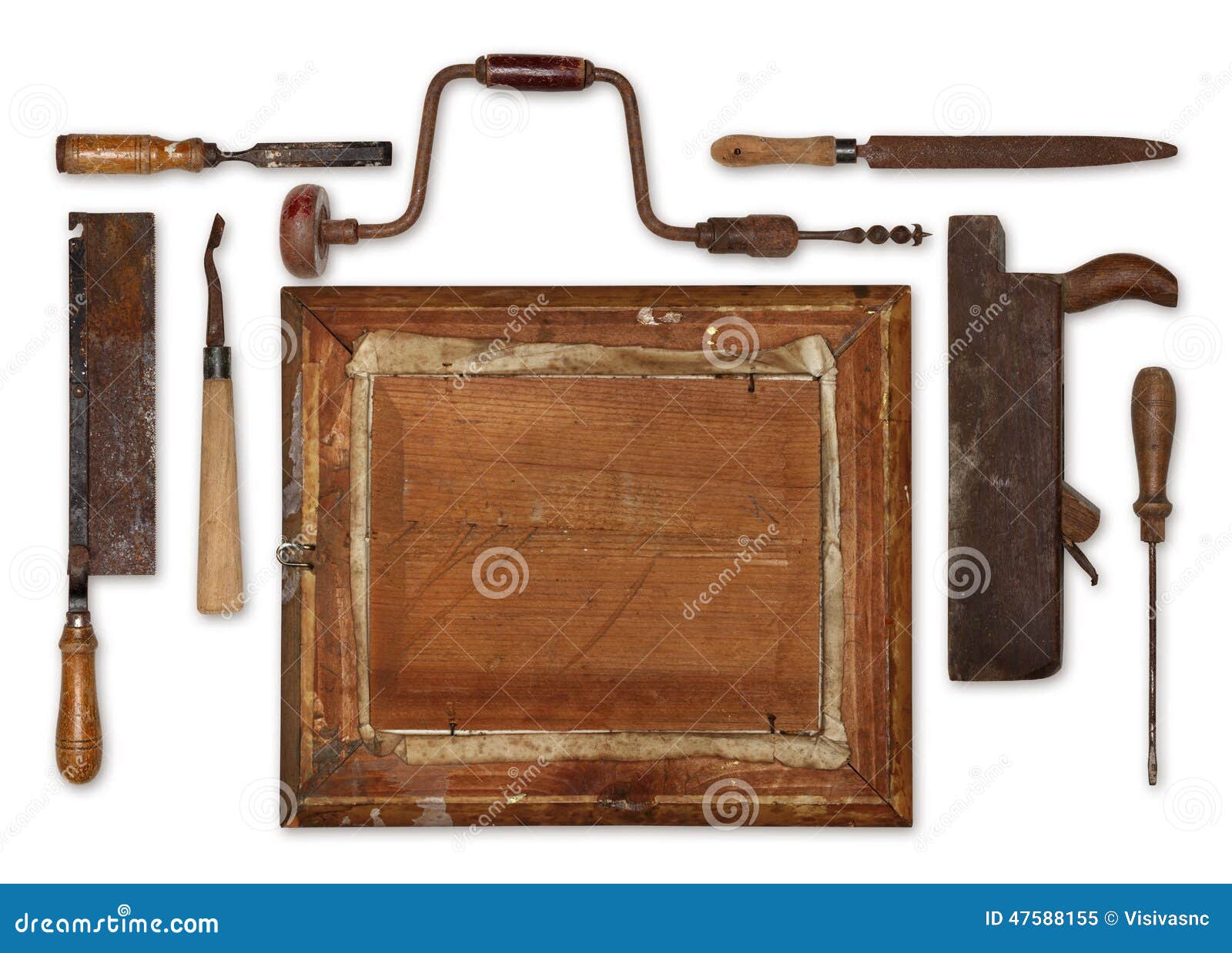 Collage Work Wood Tools Carpenter Forming a Frame Stock Image - Image ...