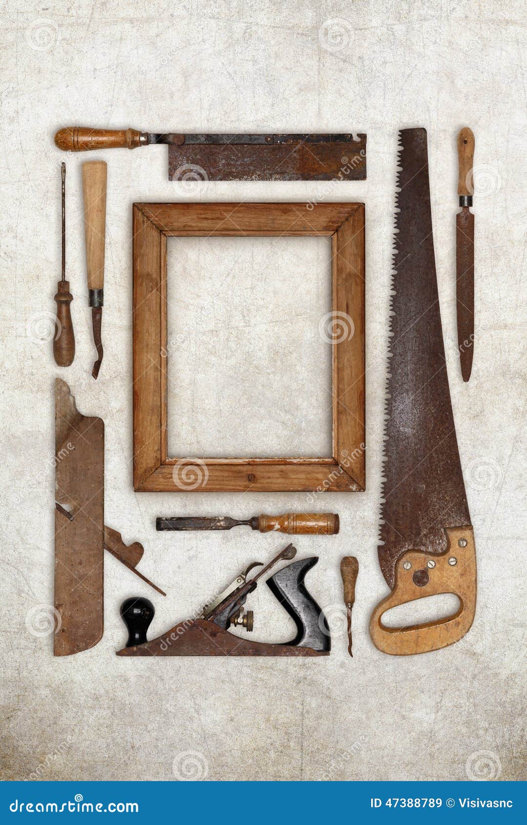 Collage Work Wood Tools Carpenter Forming a Frame Stock Image - Image ...