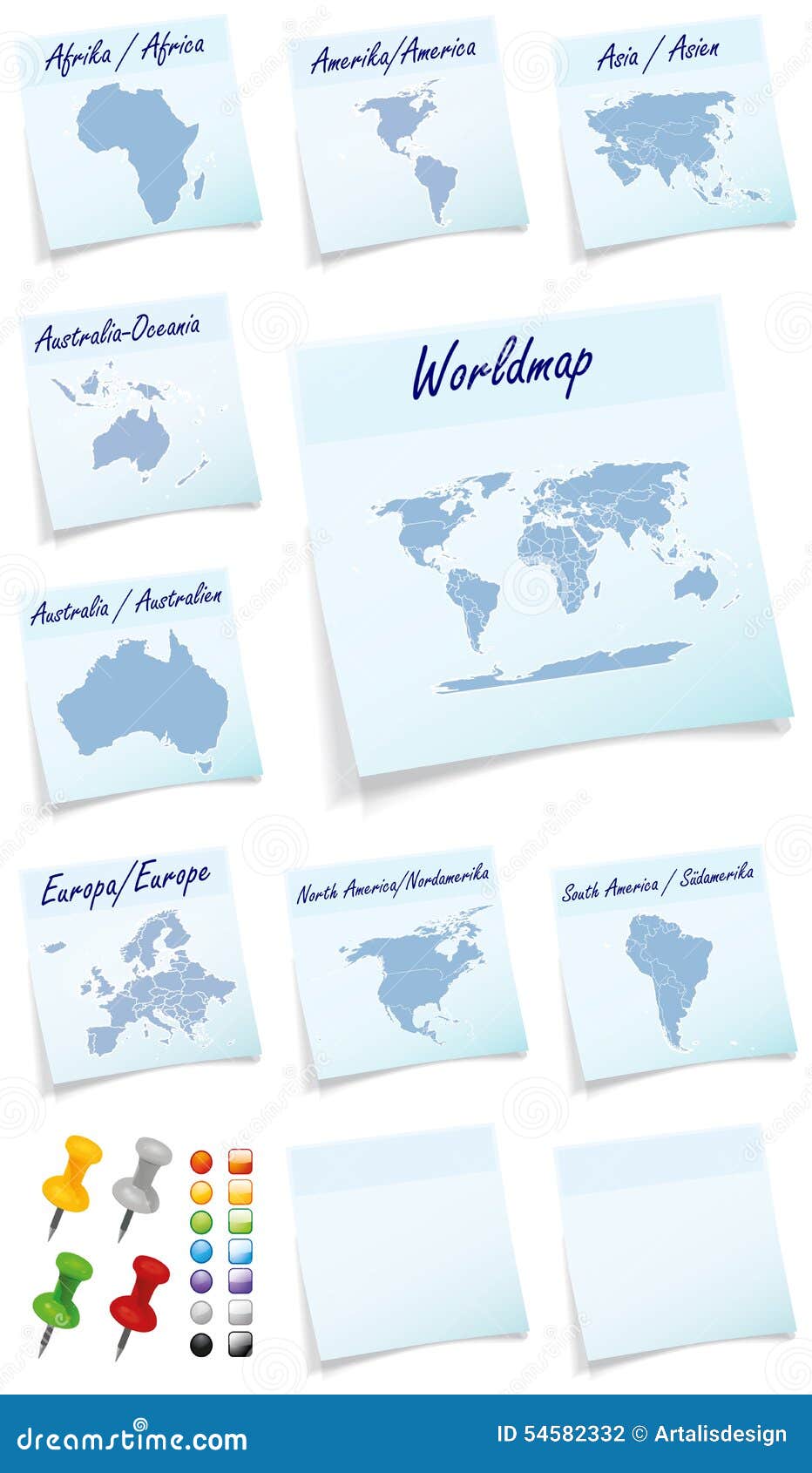 Collage of the World with Continent Patches Stock Illustration ...