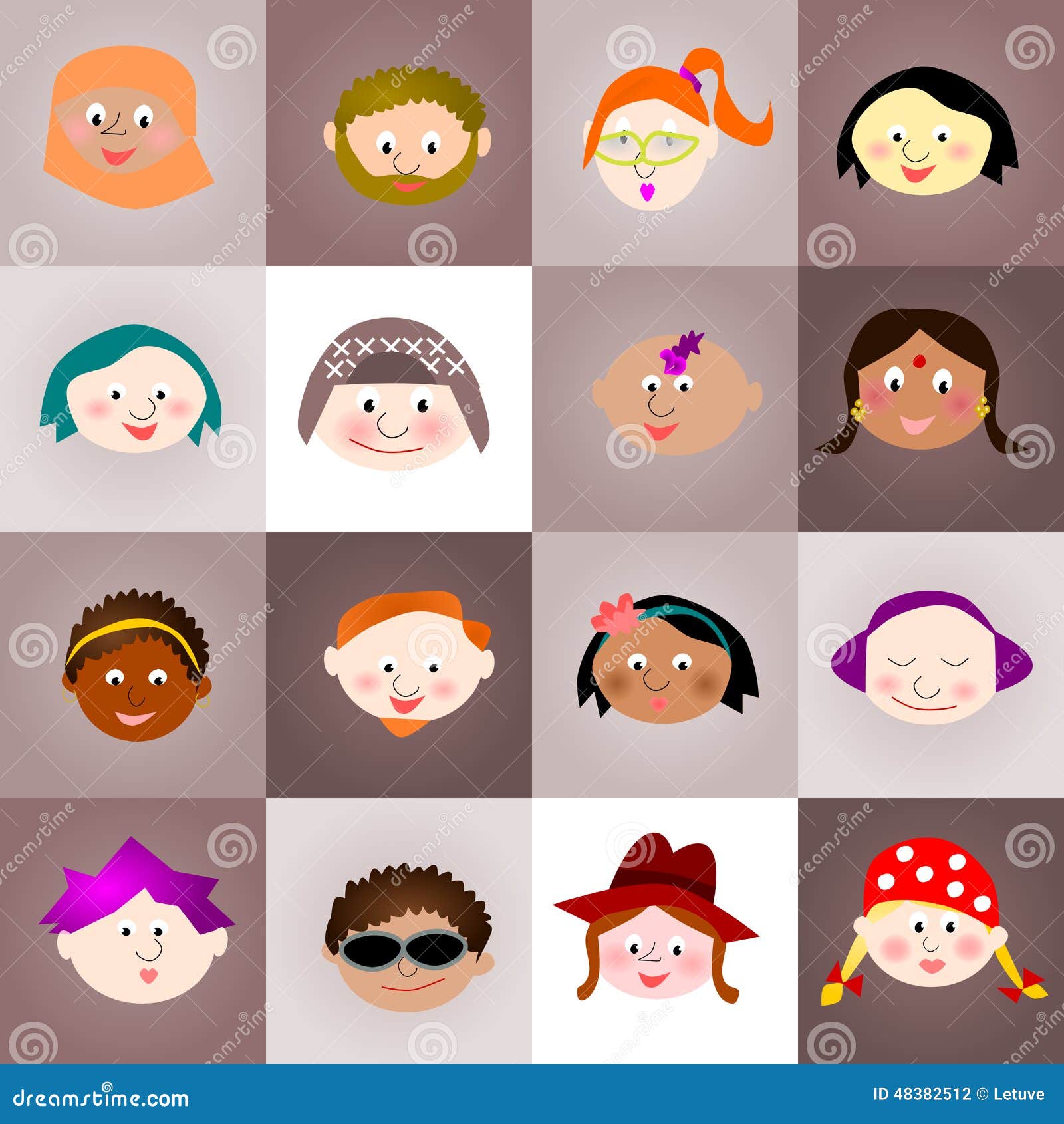 Collage Faces Vector Illustration | CartoonDealer.com #31863242