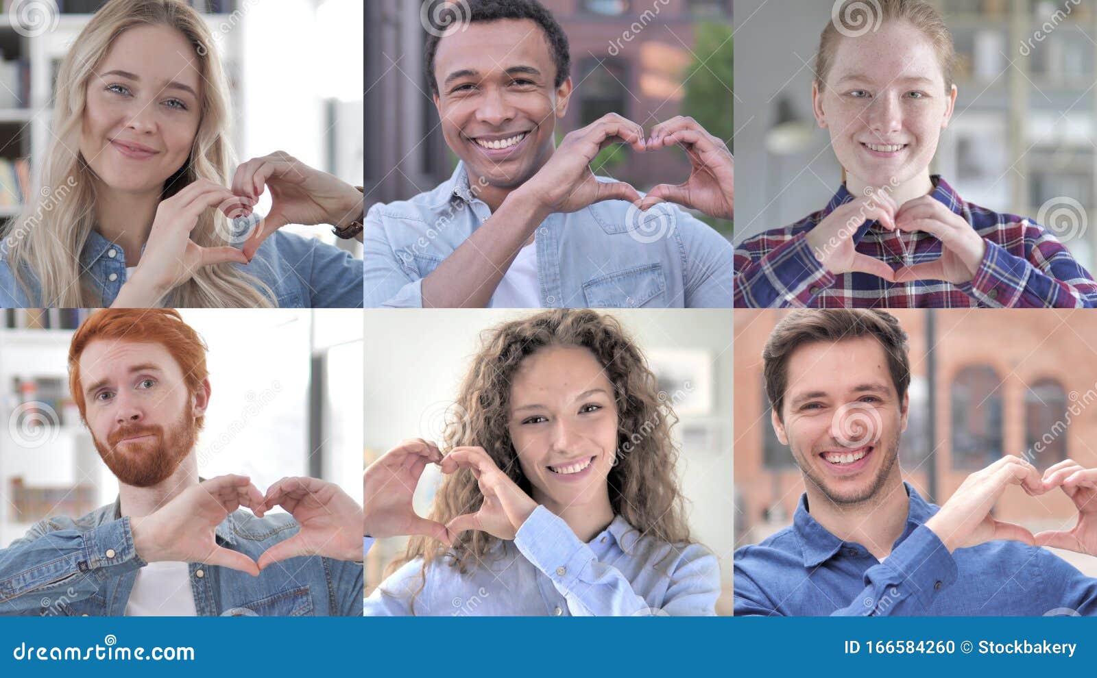 The Collage of Young People Making Heart with Hands Stock Photo - Image ...