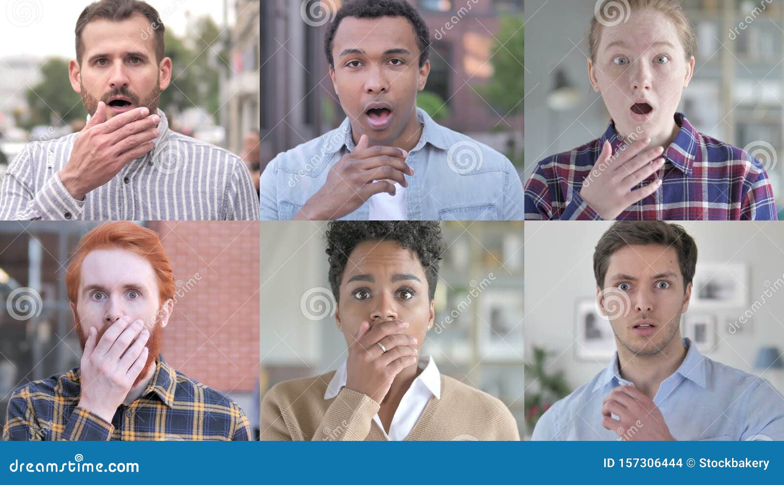 Collage of Young People Showing Expression of Shock Stock Footage ...