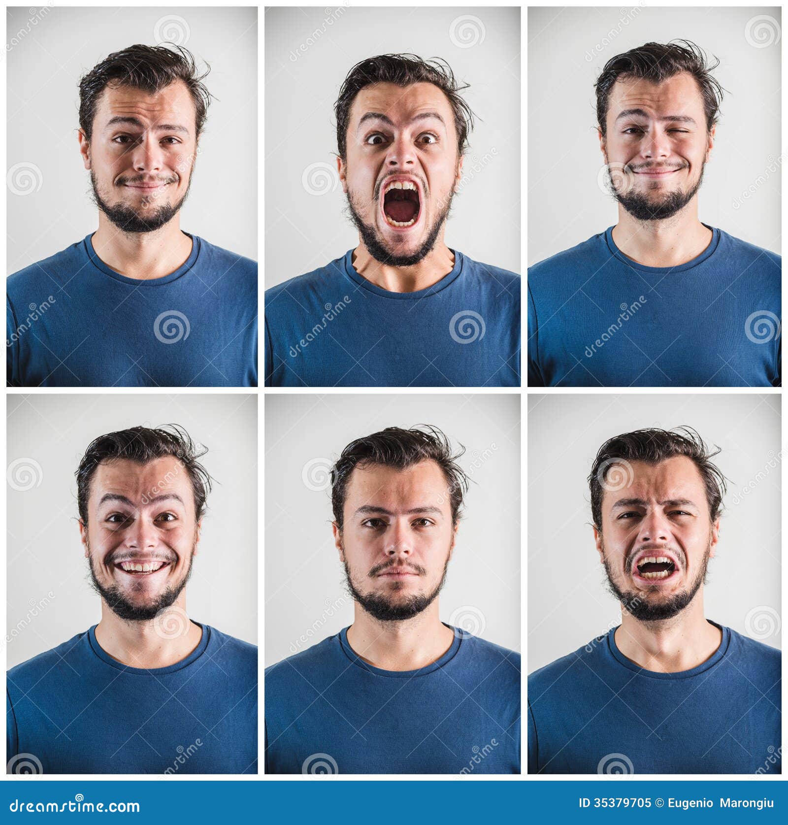 Collage Young Stylish Man Expressions Photos - Free & Royalty-Free ...