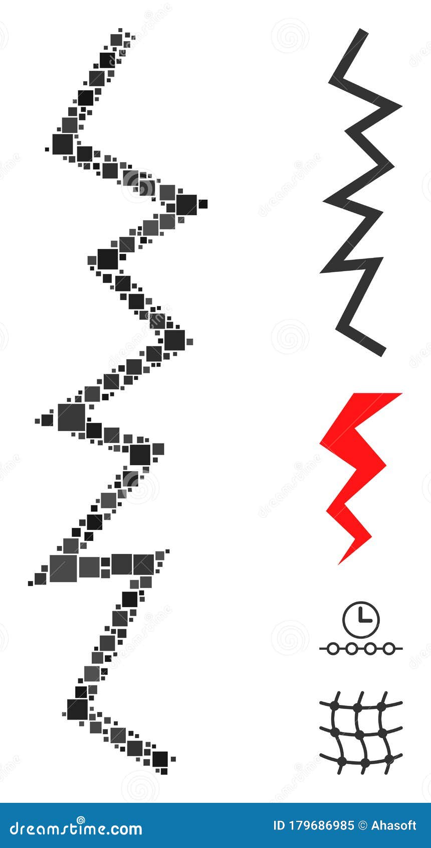 Square Zigzag Line Icon Vector Collage Stock Vector - Illustration of ...