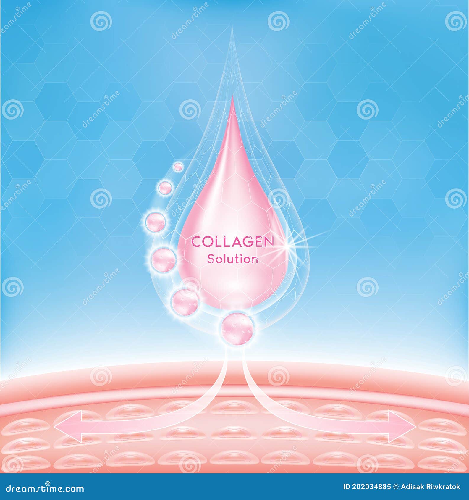 Pink Collagen Bubble, Shiny Oil Vitamin Capsule. Realistic Water Serum ...