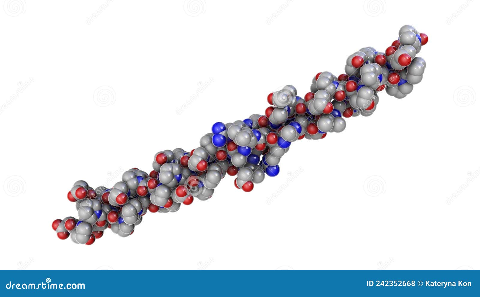 Collagen Molecule, 3D Illustration Stock Illustration - Illustration of ...