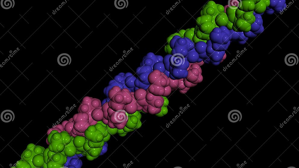 Collagen Protein Molecule. Molecular Model Stock Illustration ...