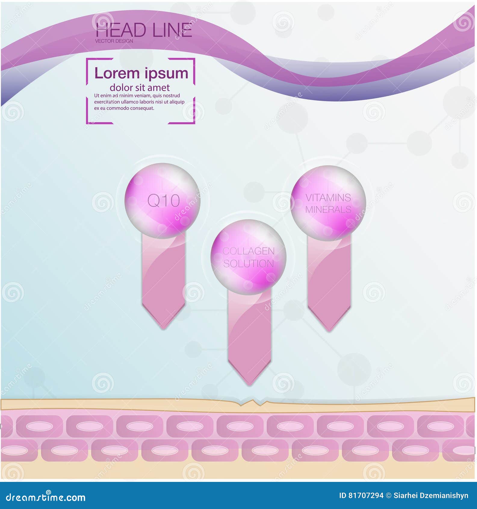 Collagen Solution Drop, Collagen Design and Vitamin Background,Q10 ...