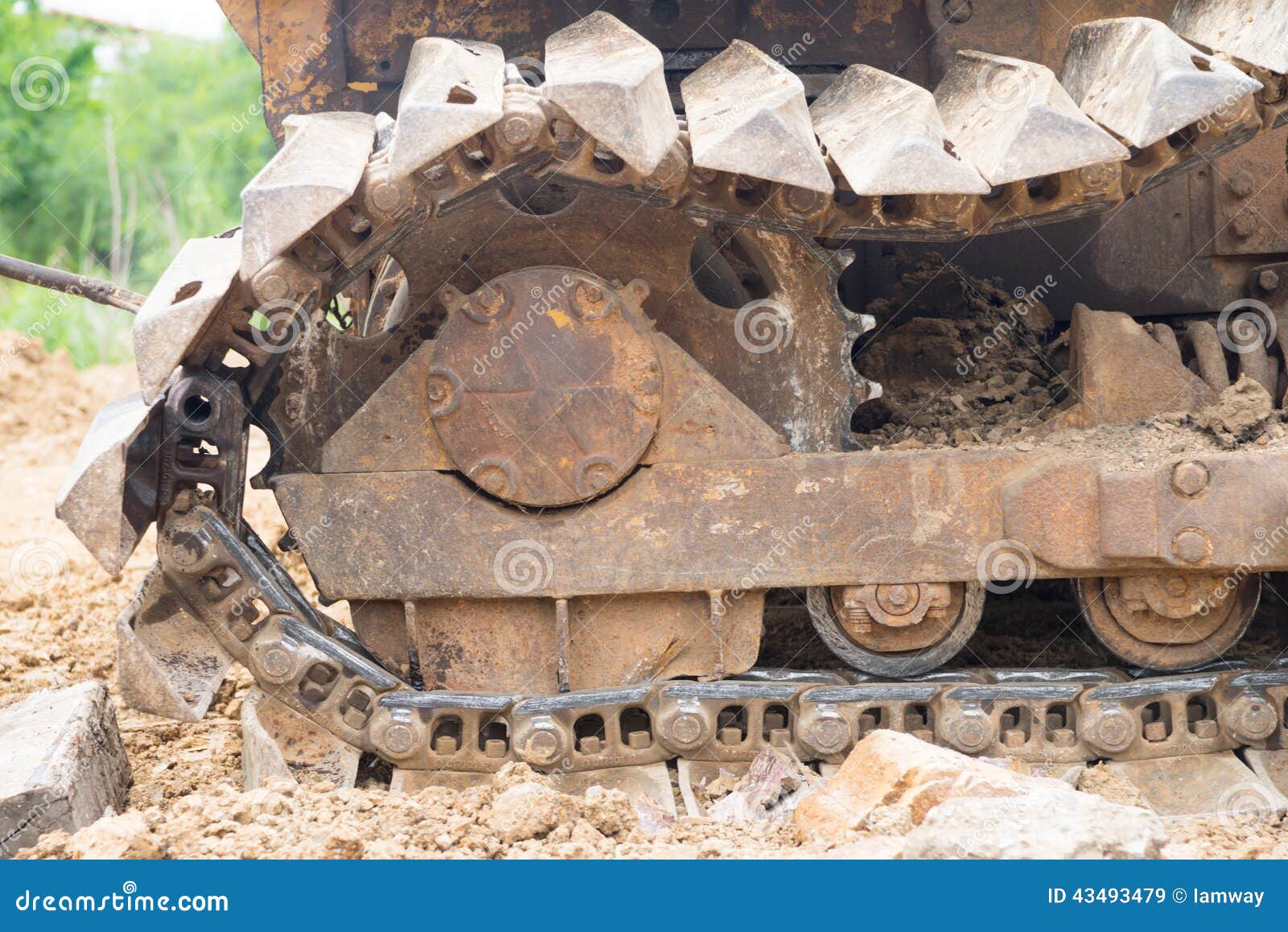Collapse Bulldozer Wheel after Fixing Stock Image - Image of ...