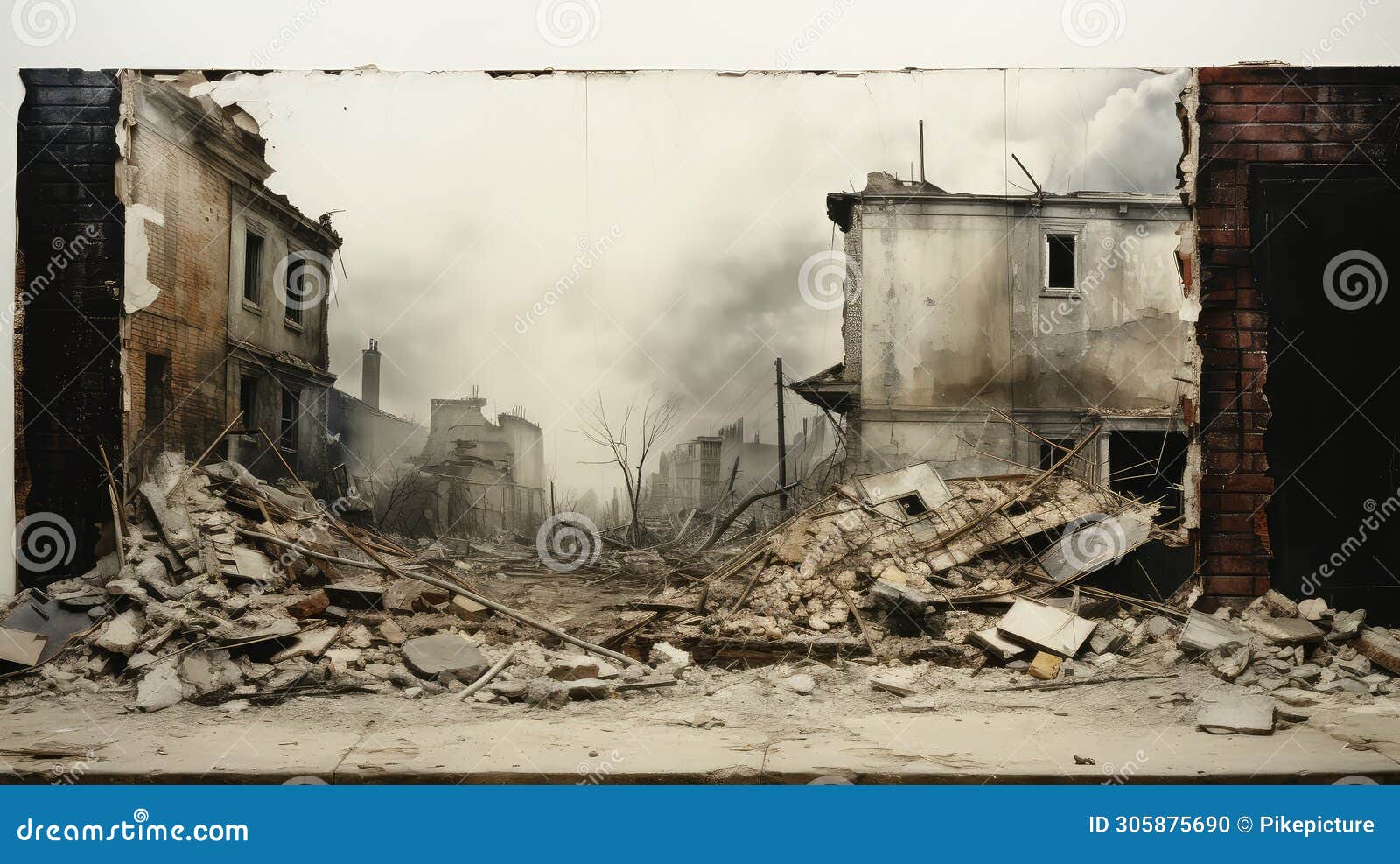 Collapse damage building stock illustration. Illustration of ...