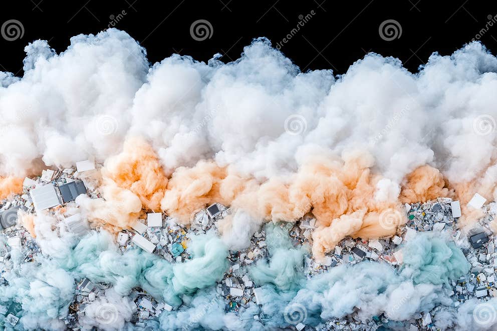 Collapse of Electronic Devices Creates a Cloud of Debris and Smoke ...