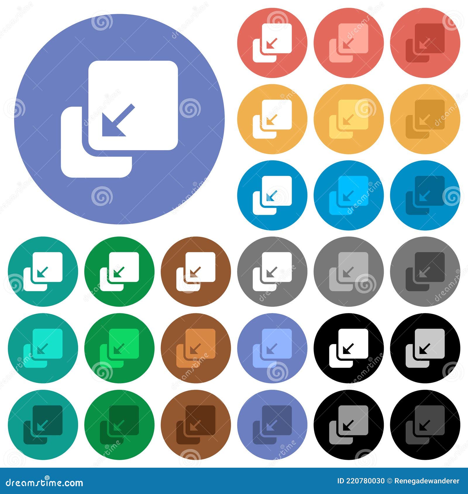 Collapse Element Round Flat Multi Colored Icons Stock Vector ...