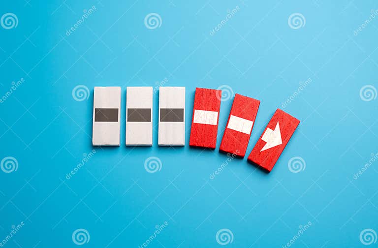 Collapse and Failure. the Arrow Falls Apart and the Movement Stops ...