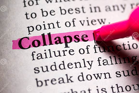 Definition of the Word Collapse Stock Photo - Image of book, text ...