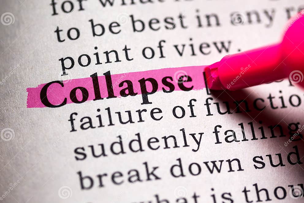 Definition of the Word Collapse Stock Photo - Image of book, text ...