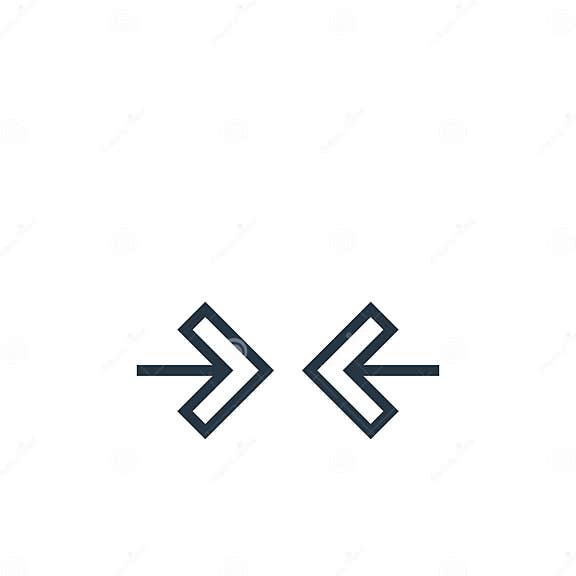 Collapse Icon Vector from Arrows Concept. Thin Line Illustration of ...