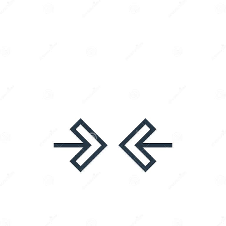 Collapse Icon Vector from Arrows Concept. Thin Line Illustration of ...