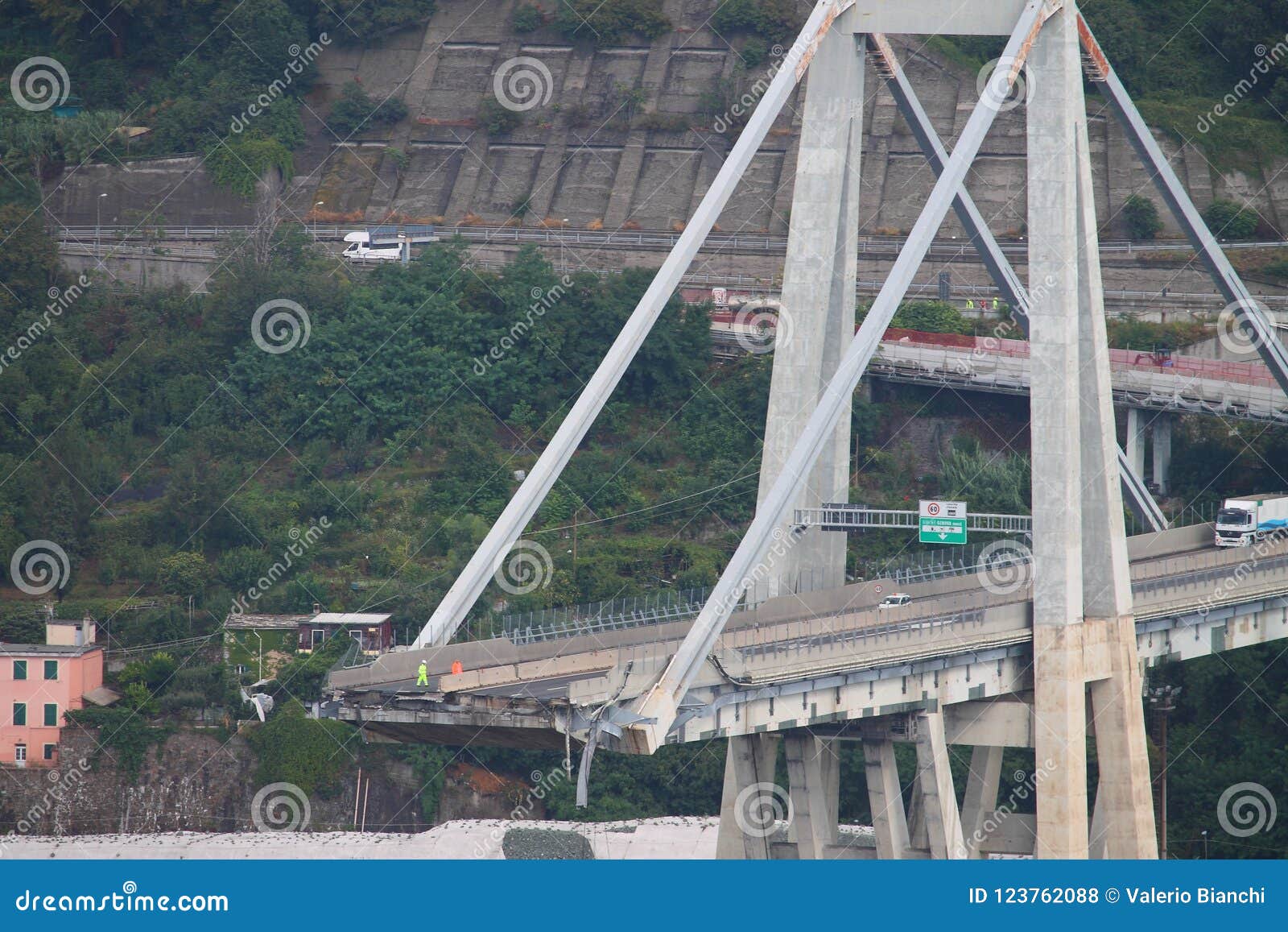 The Collapse of the Morandi Bridge in Genoa Editorial Stock Photo ...