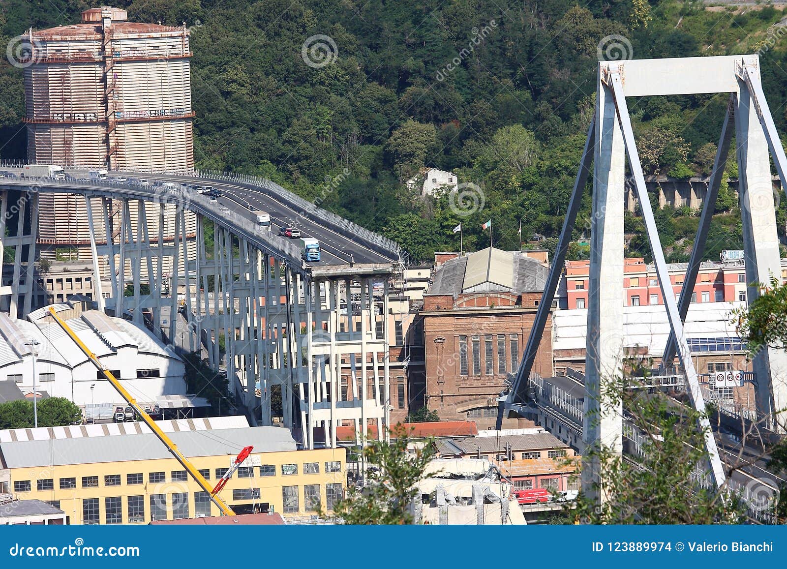 The Collapse of the Morandi Bridge in Genoa Editorial Stock Image ...