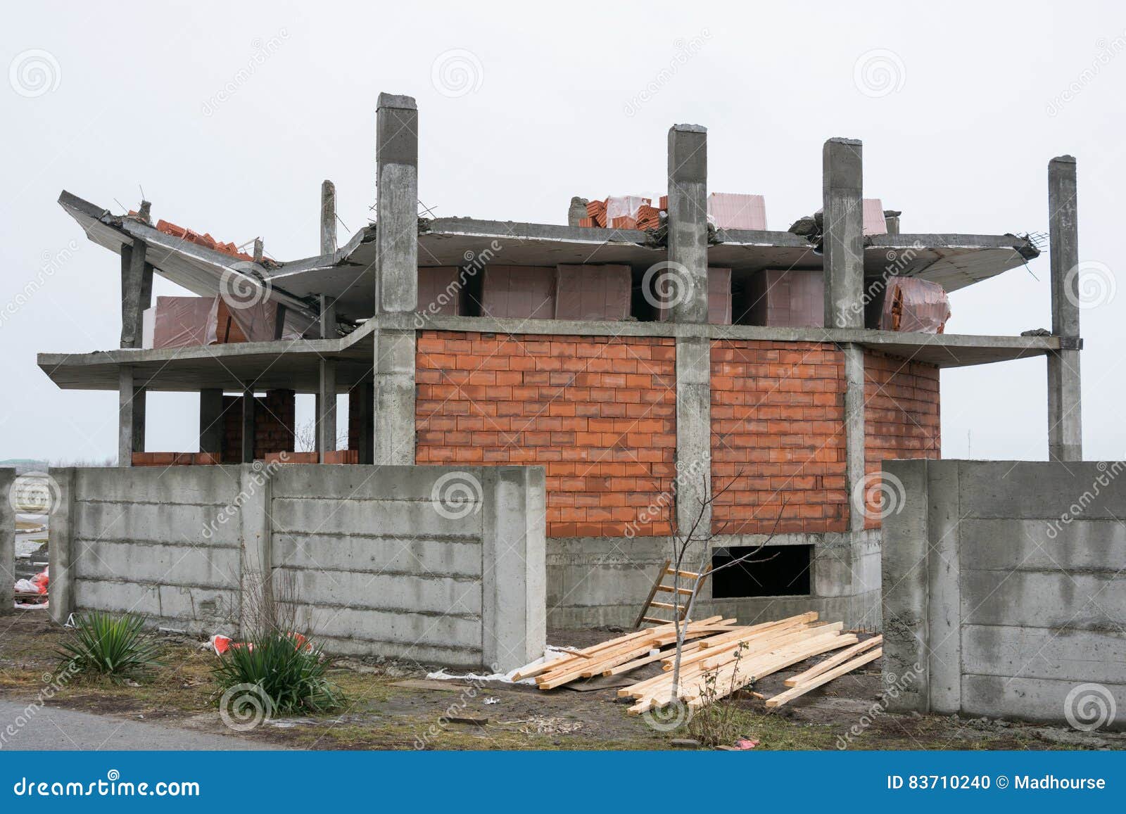Collapse of Slabs with Poor Quality Construction Stock Photo - Image of ...