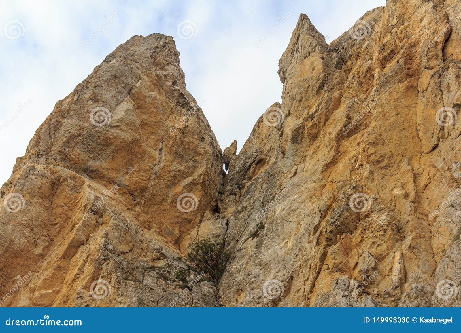 The Collapse of Stones from the Cliff. Falling Stones. Rockfall Stock ...