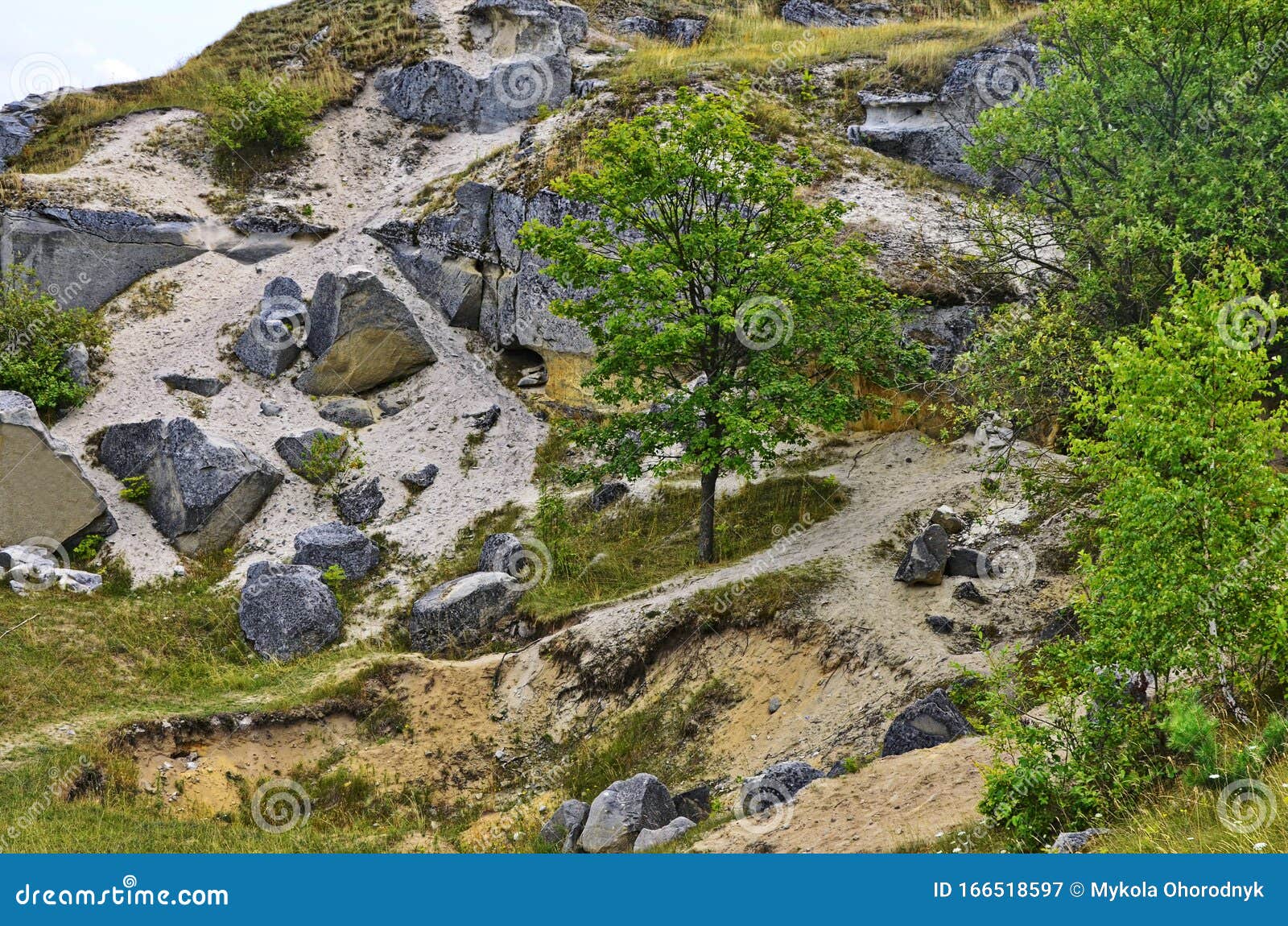 Collapse of Stones and Destruction of the Earth `s Crust Stock Image ...