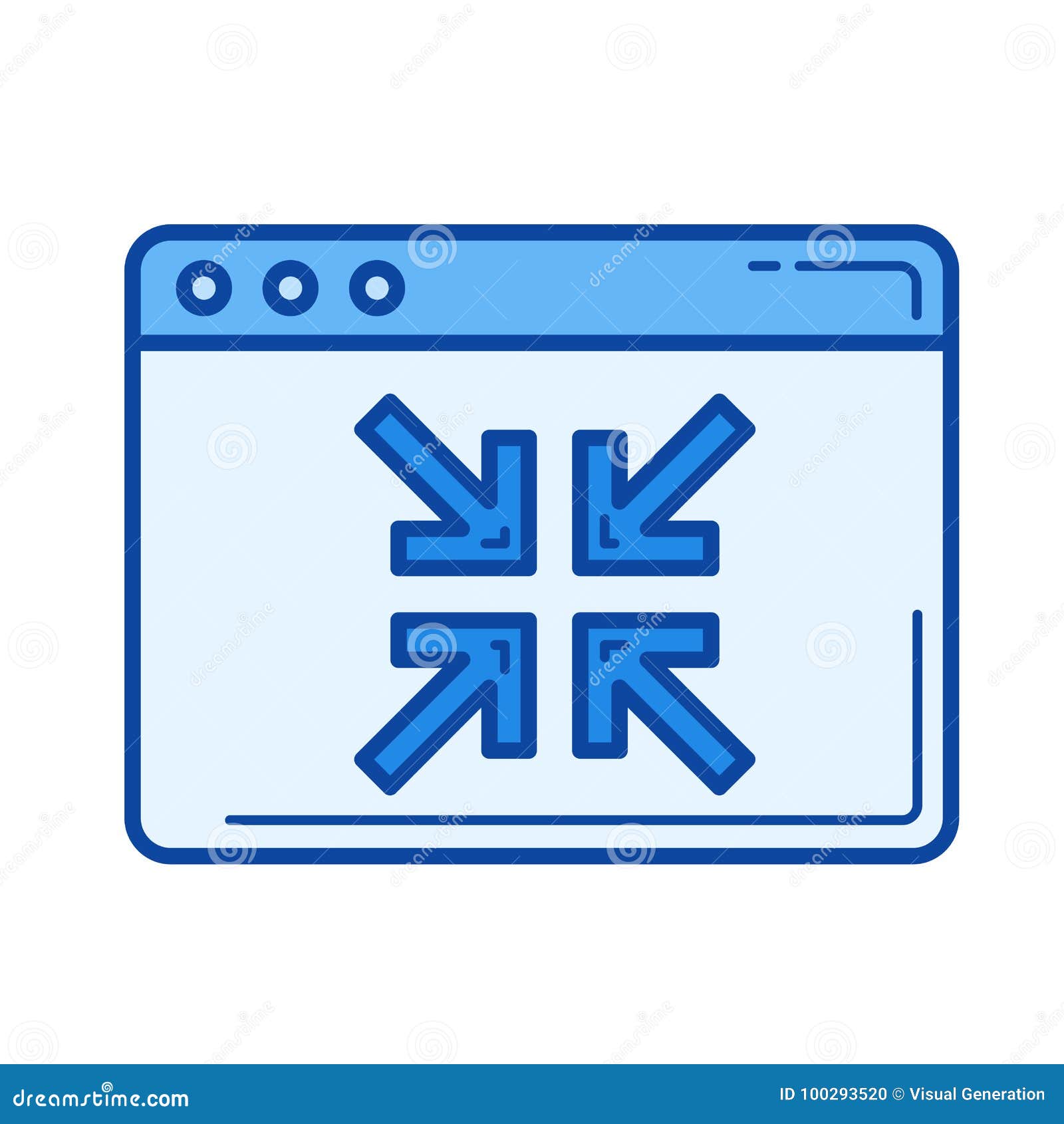 Collapse line icon. stock vector. Illustration of icon - 100293520