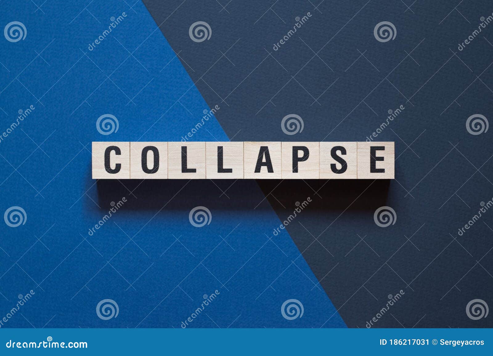 Collapse Word Concept on Cubes Stock Image - Image of imbalance ...
