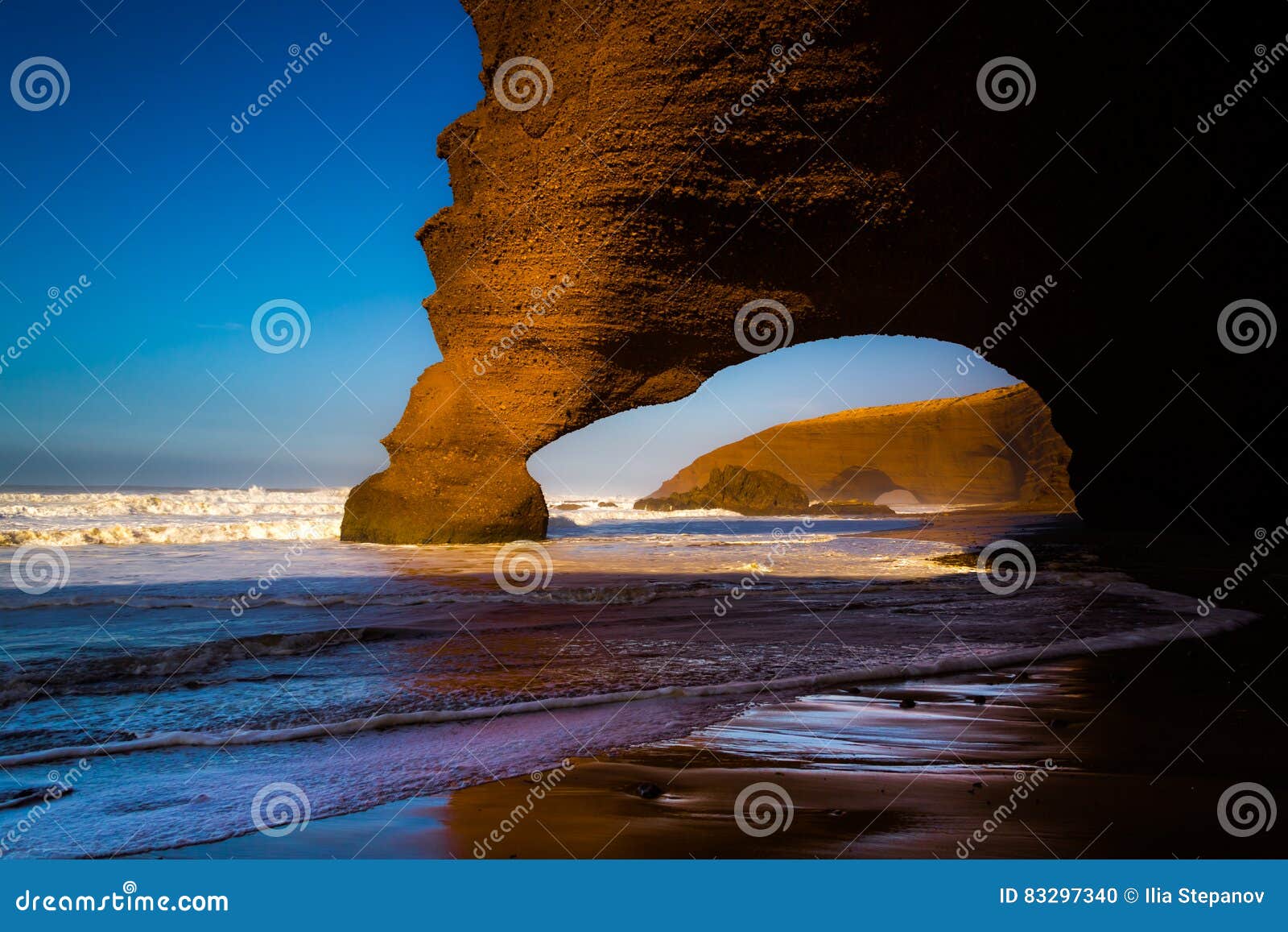 Collapsed Arch on the Beach Legzira, Not Exit More Stock Photo - Image ...