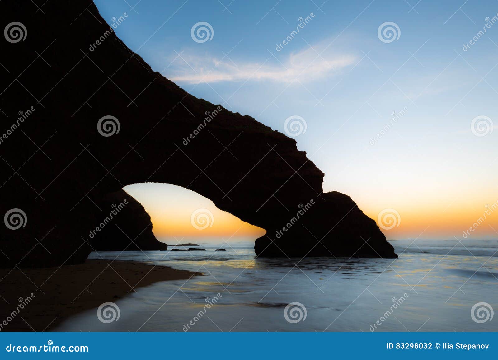 Collapsed Arch on the Beach Legzira, Not Exit More Stock Photo - Image ...