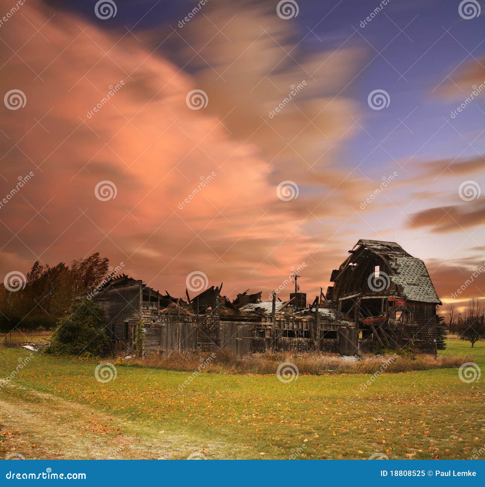 Collapsed Barn in Michigan stock image. Image of lower - 18808525