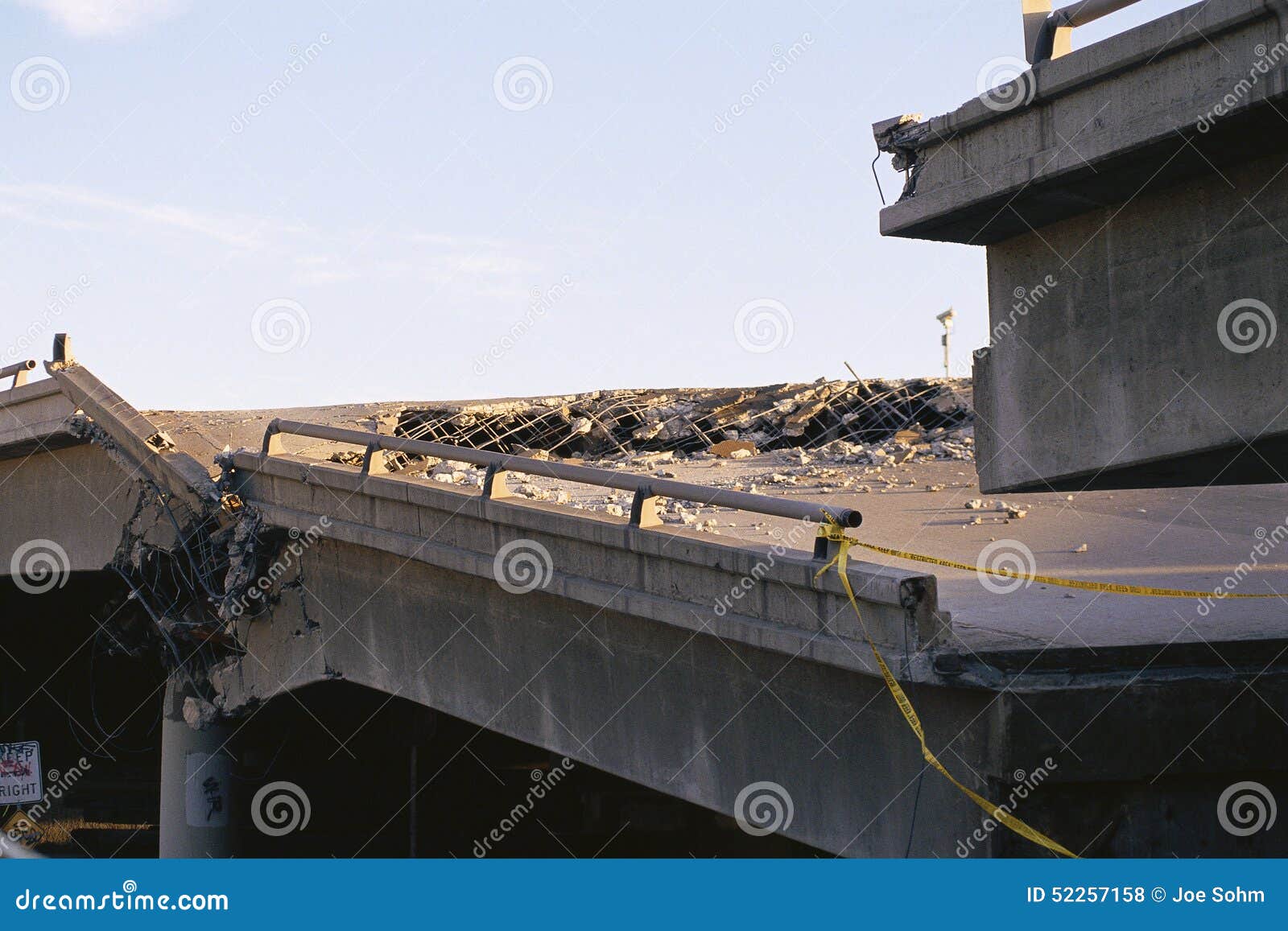 Collapsed bridge stock photo. Image of earthquake, highway - 52257158