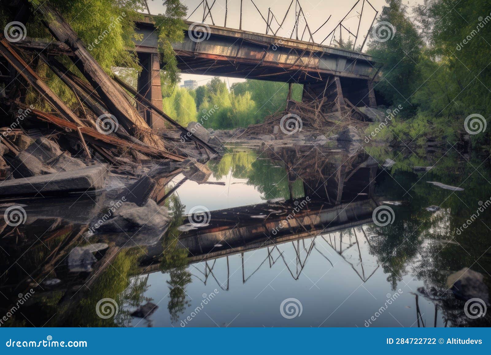 Collapsed Bridge: Symbol Of Downfall - AI Generated Royalty-Free Stock ...