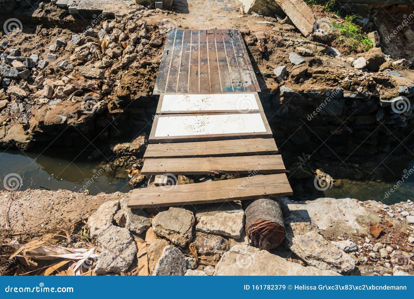 Flooded Collapsed Basement Of Abandoned Industrial Building Stock Image ...