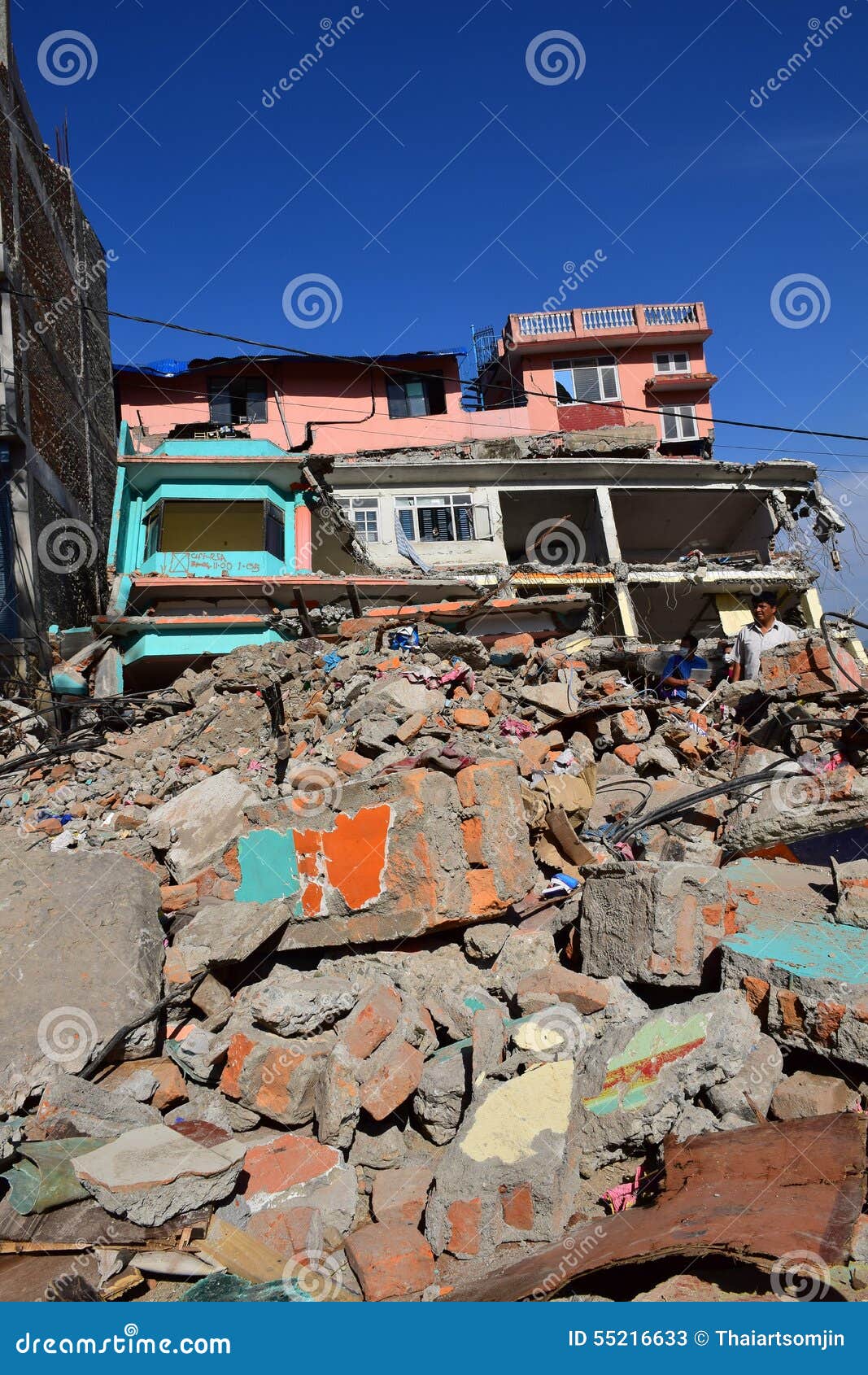 Collapsed Building after Earthquake Disaster Editorial Stock Photo ...