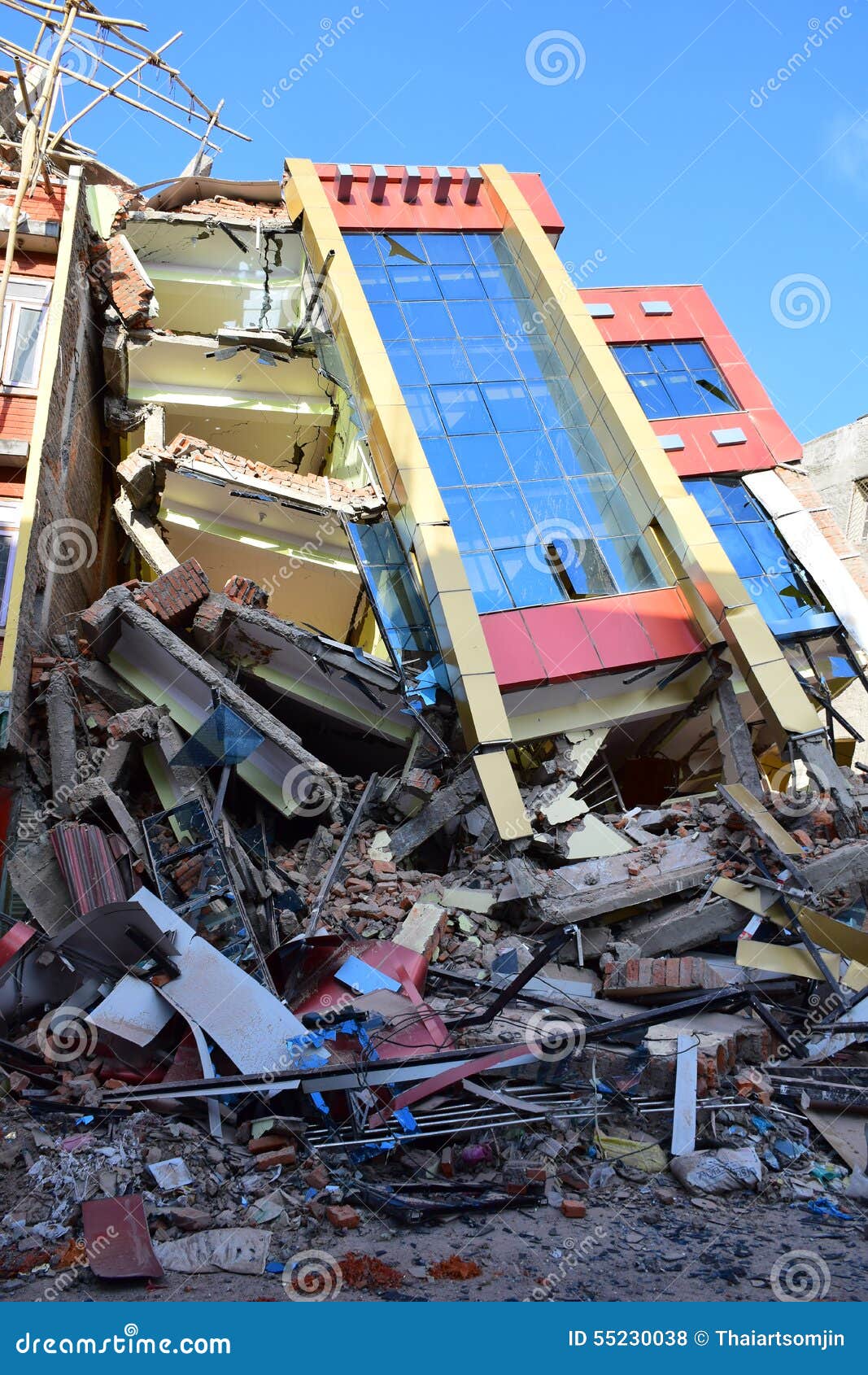 Collapsed Building after Earthquake Disaster Editorial Stock Photo ...