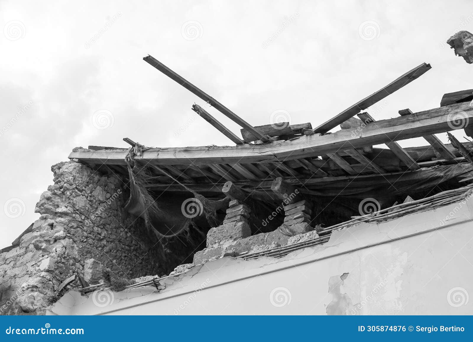 Collapsed Building after an Earthquake Stock Photo - Image of ...