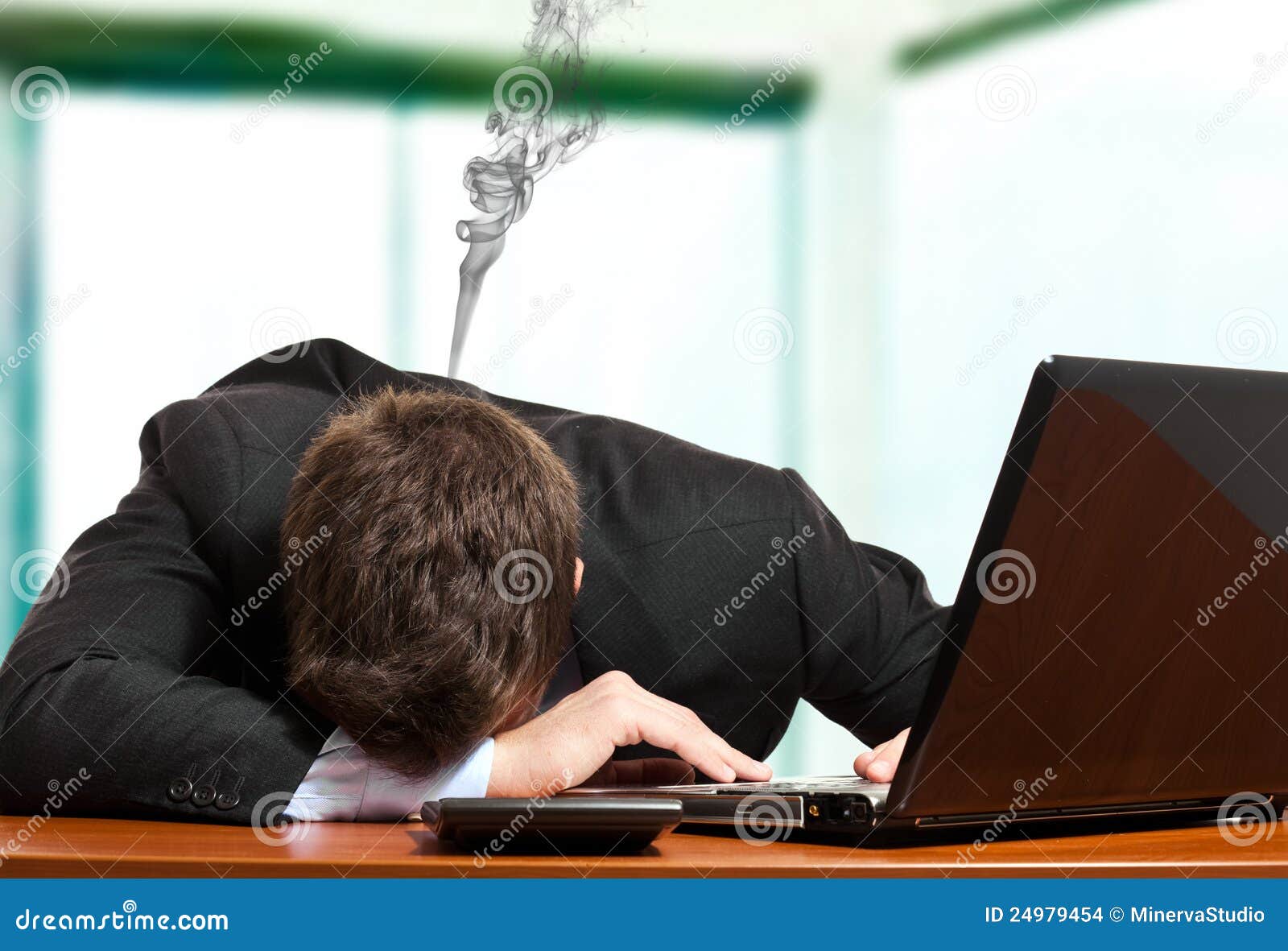 Collapsed businessman stock photo. Image of sitting, portrait - 24979454