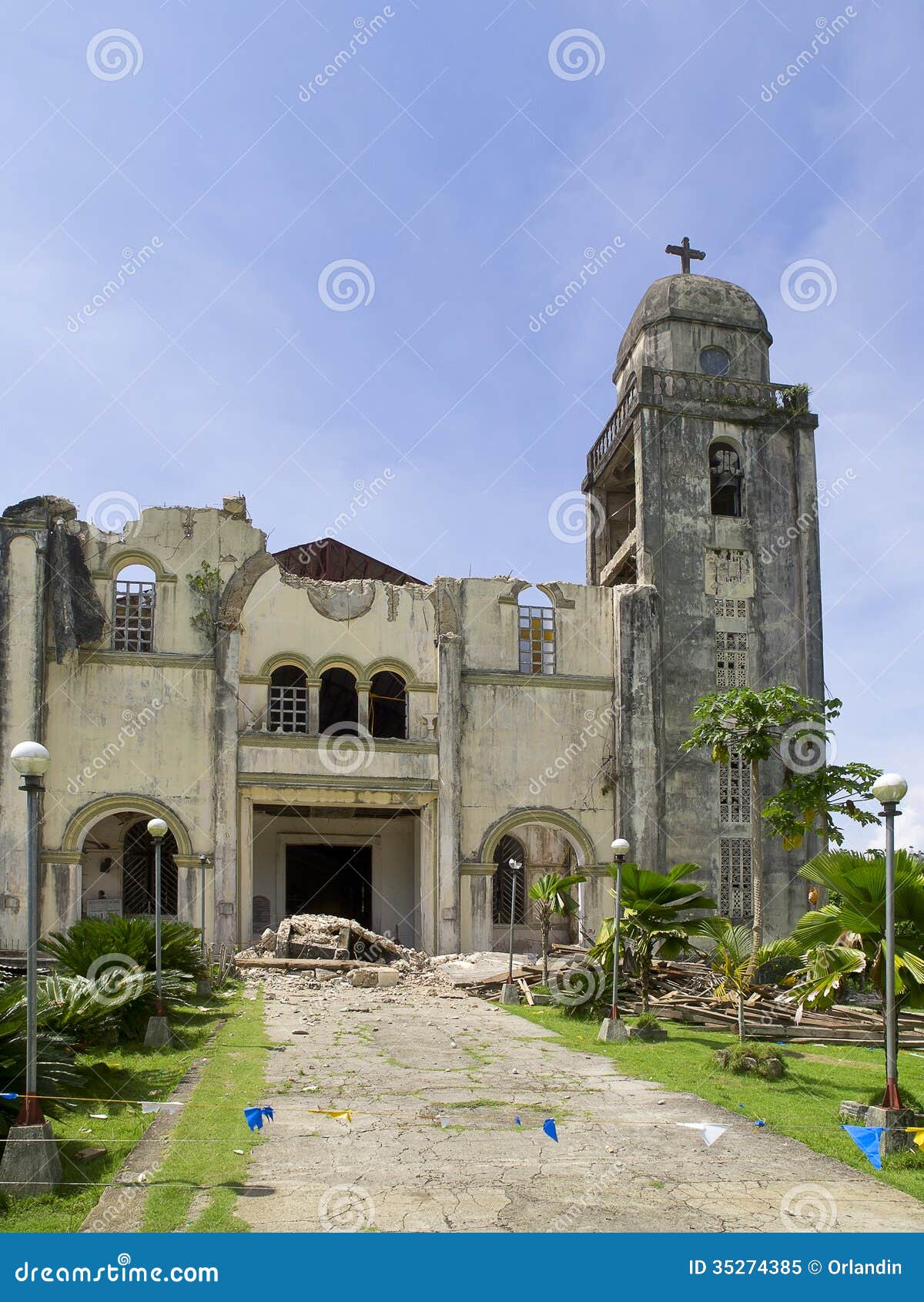 Collapsed church stock image. Image of panglao, christian - 35274385