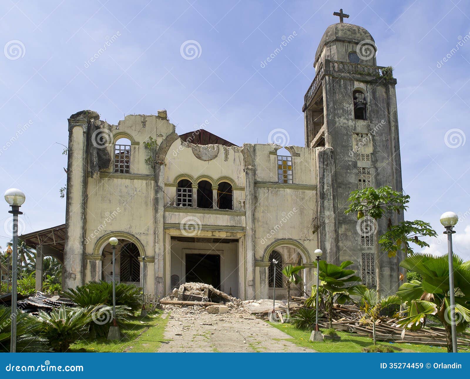 Collapsed church stock image. Image of church, bohol - 35274459