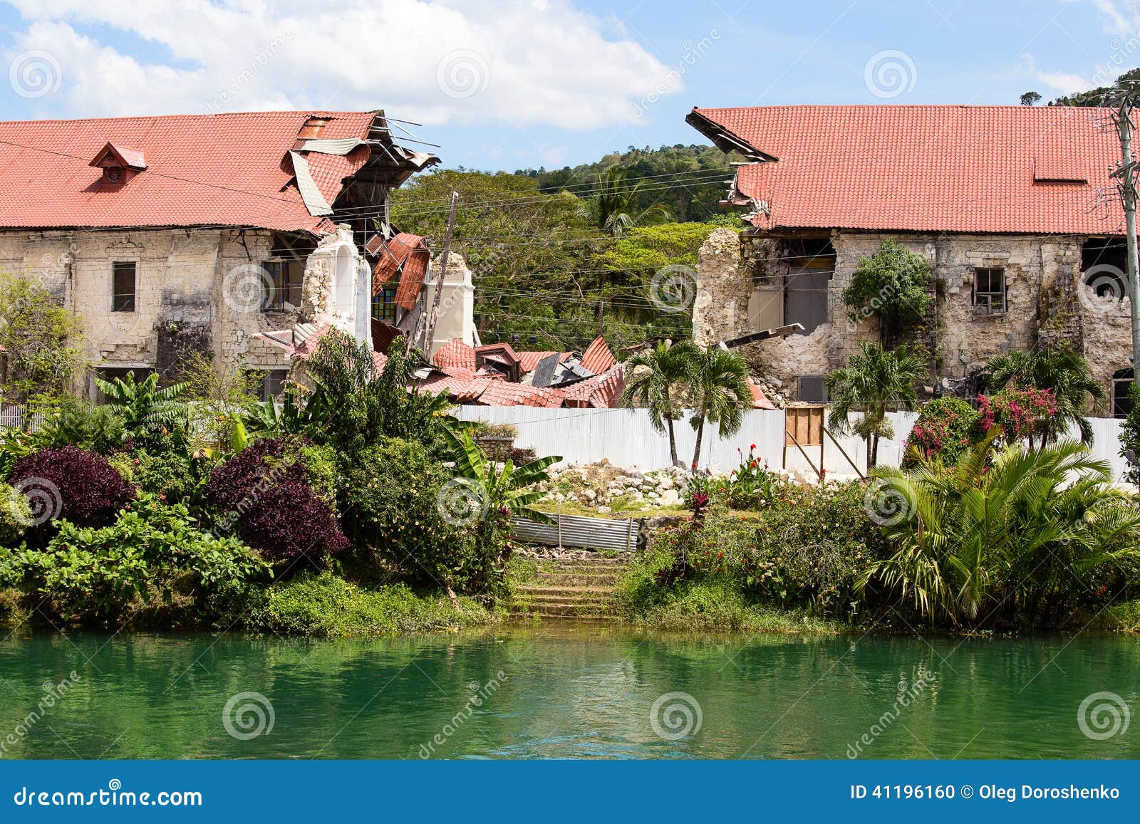Collapsed church in Bohol. stock photo. Image of holy - 41196160